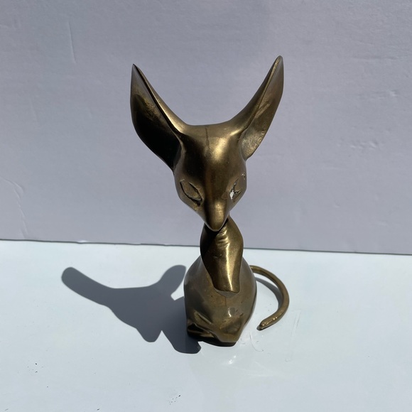 Accents | Brass Big Ear Mouse Vintage Mid 2th Century Paperweight ...